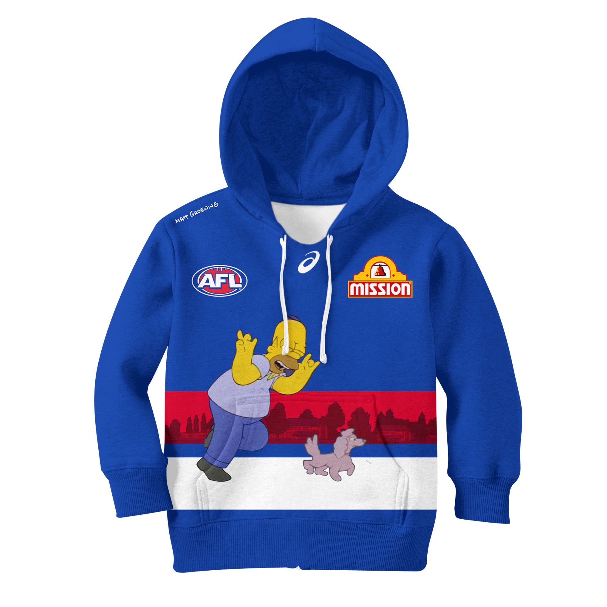 Personalised AFL The Simpsons Jersey Western Bulldogs oodie blanket ...