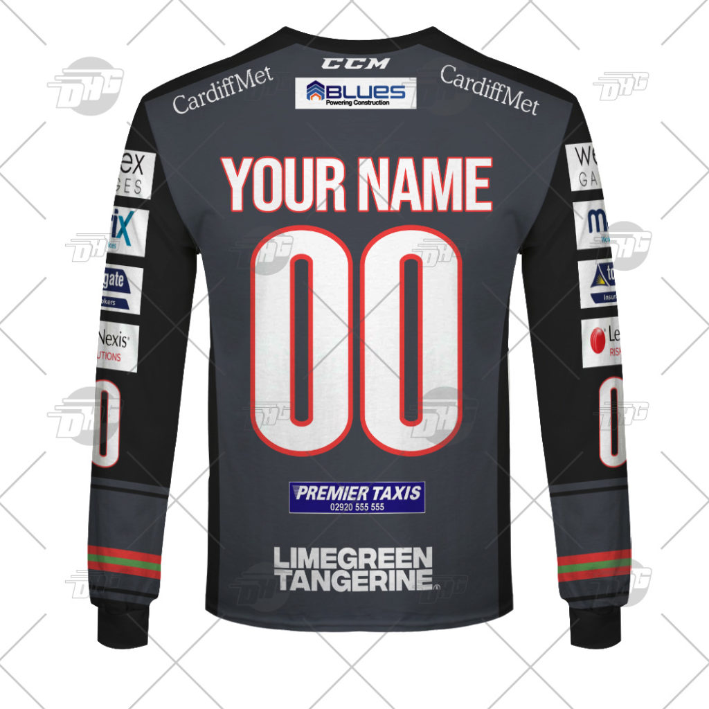 Personalized EIHL Cardiff Devils 2021/22 Dark Grey Jersey ...