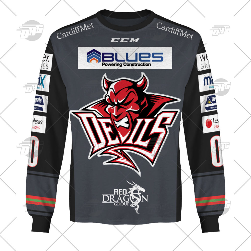 Personalized EIHL Cardiff Devils 2021/22 Dark Grey Jersey ...