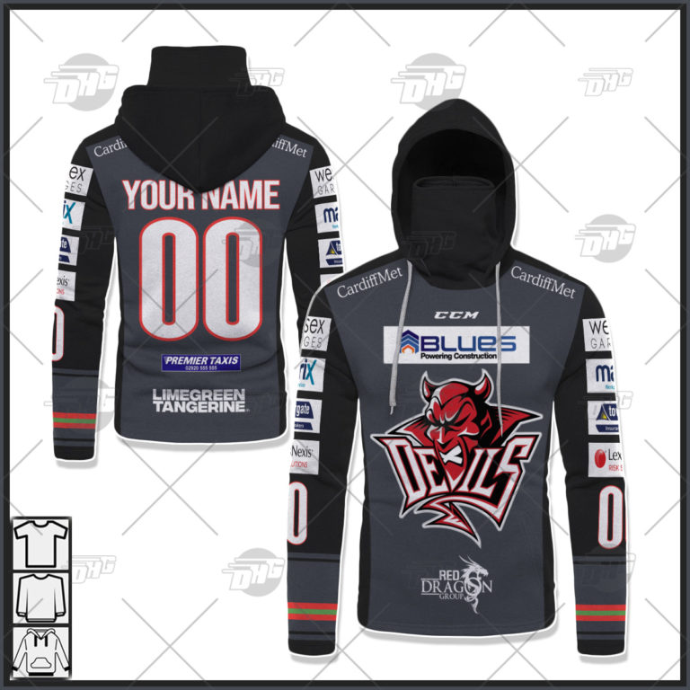 Personalized EIHL Cardiff Devils 2021/22 Dark Grey Jersey ...