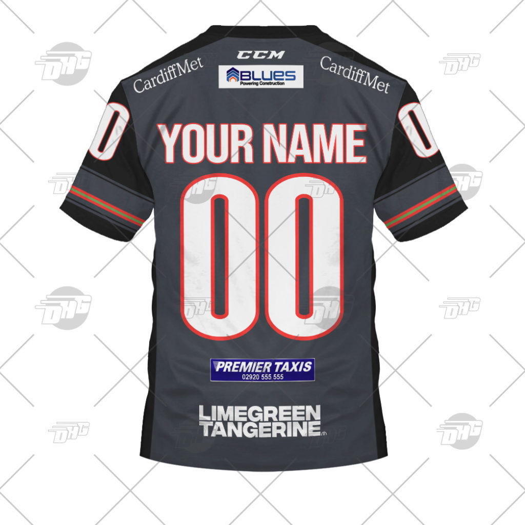 Personalized EIHL Cardiff Devils 2021/22 Dark Grey Jersey ...